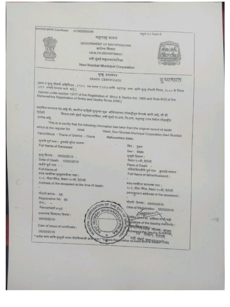 Death Certificate | PDF