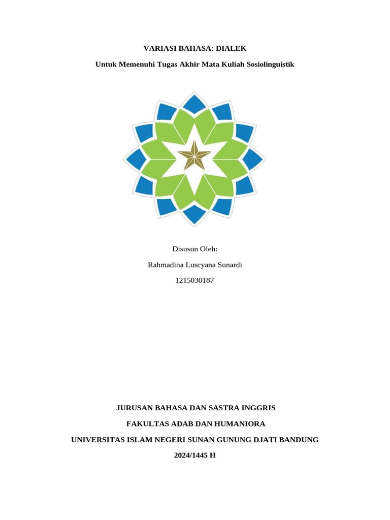 Rahmadina L.S. - 1215030187 - 6B - DIALEK | PDF