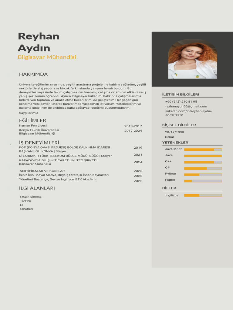 REYHAN AYDIN CVyeni.pdf | PDF