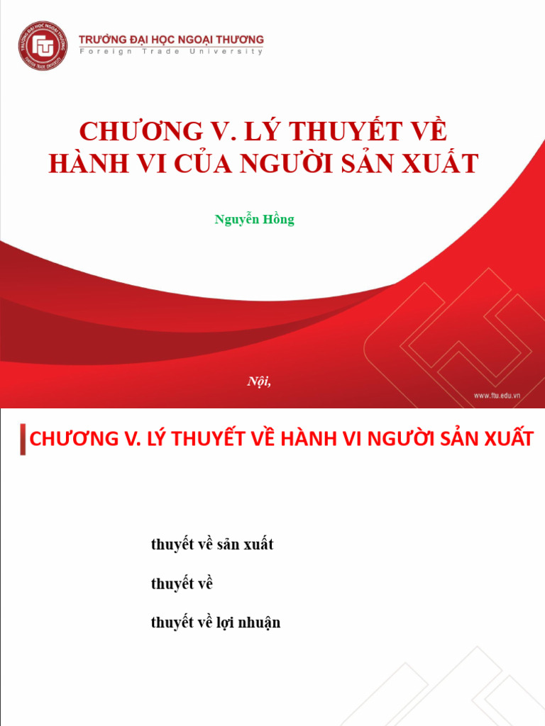 Chuong V. Ly Thuyet Ve Hanh VI Cua Nguoi San Xuat | PDF