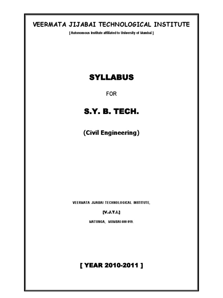 S Y BTech (Civil Engg) Syllabus | PDF | Buoyancy | Bending