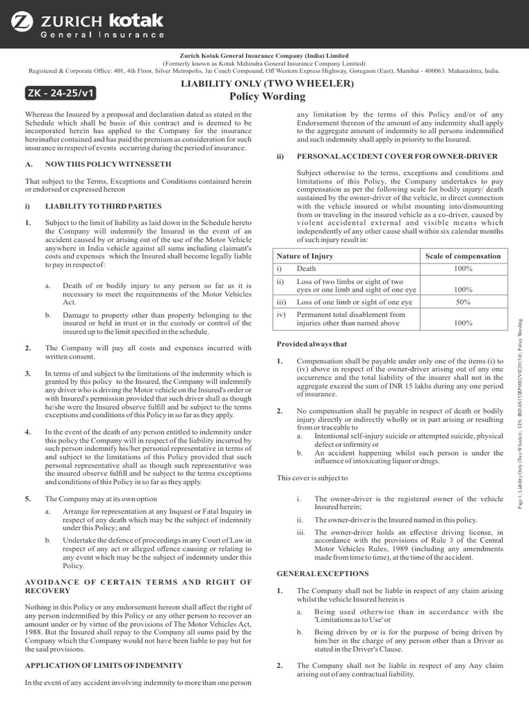 Two Wheeler Liability Only v1 Fy 24 25 Policy Wordings 08082024 003 ...