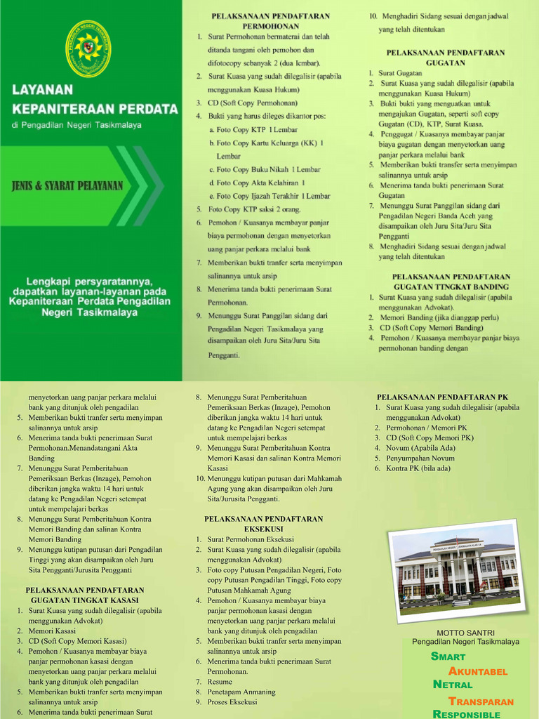 Brosur Layanan Kepaniteraan Perdata | PDF