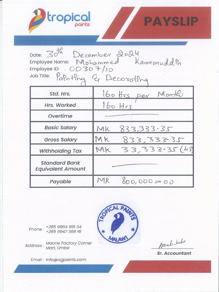 DEC Payslip | PDF