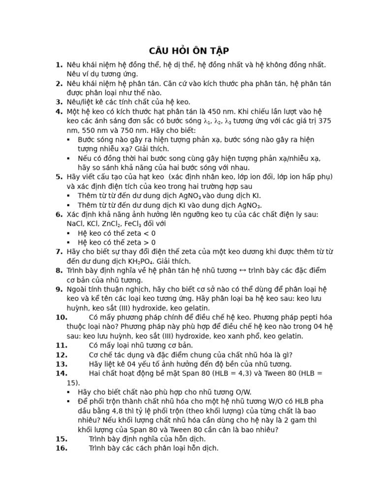 On Tap Giua Ky 2024 | PDF