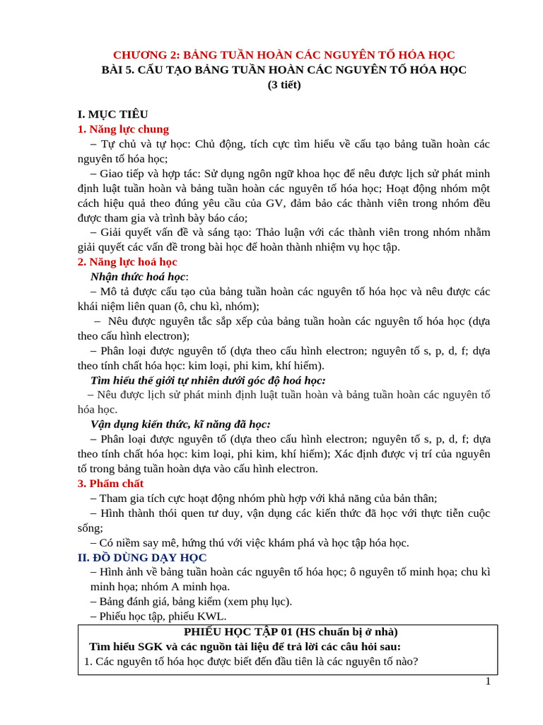 Bài 5 - Hóa 10 CTST | PDF
