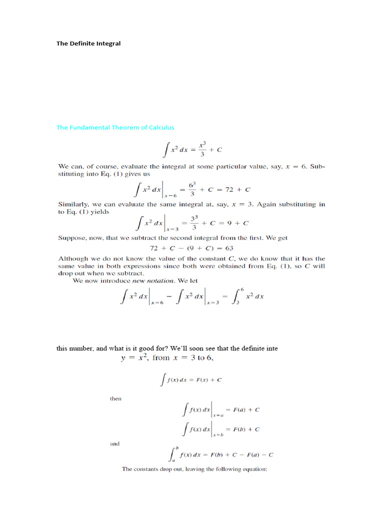 Integral Lecture 2 DEFINITE | PDF | Integral | Mathematical Objects