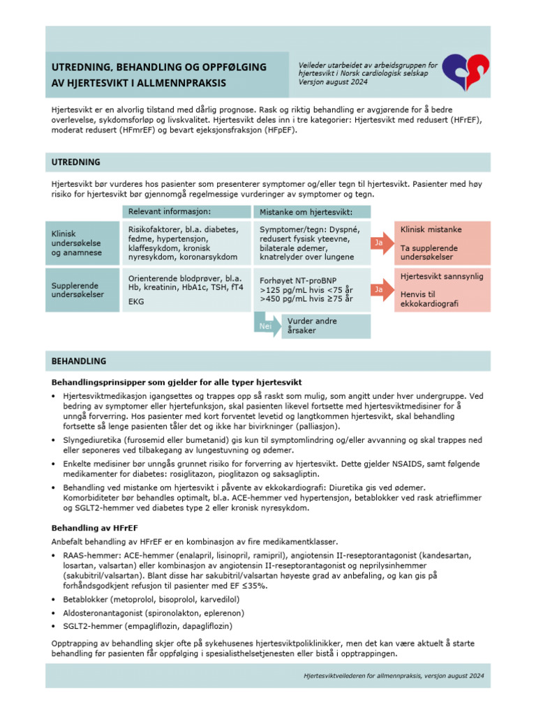 Hjertsevikt Behandling | PDF