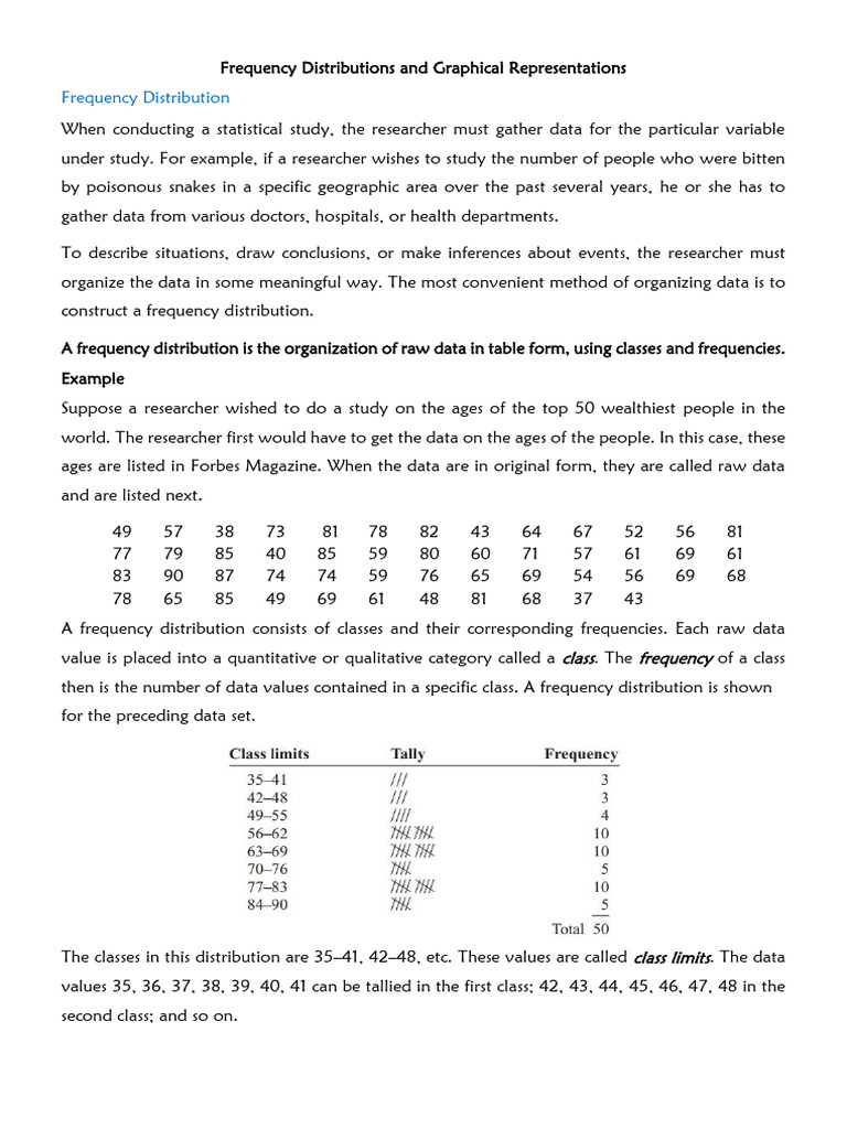 Lacture Note 03 - Frequency Distributions and Graphical Representation ...