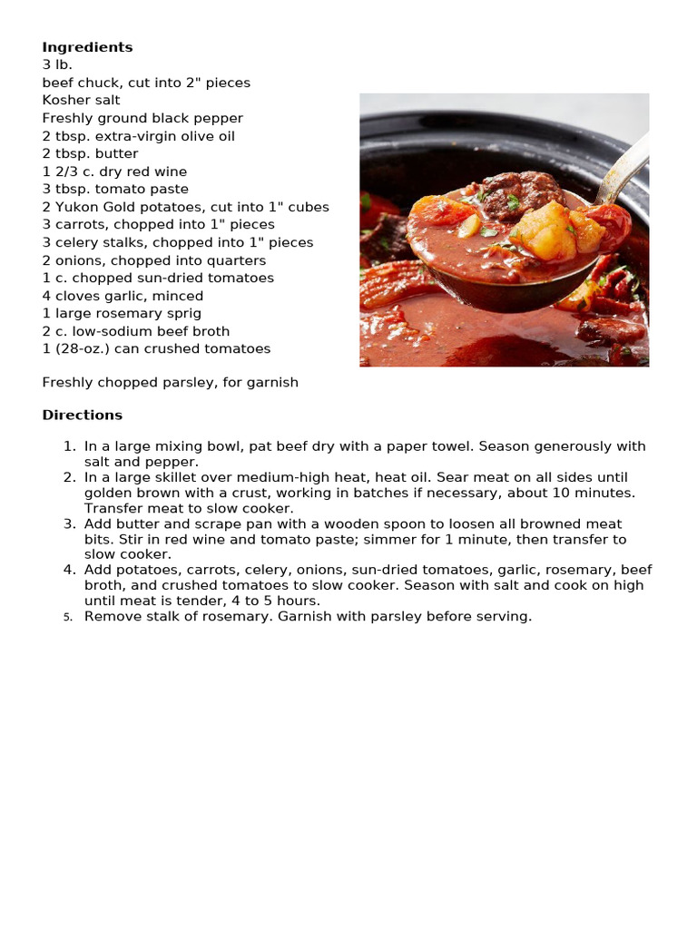 Slow Cooked Beef | PDF