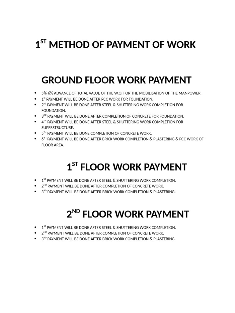 GROUND FLOOR WORK PAYMENT | PDF