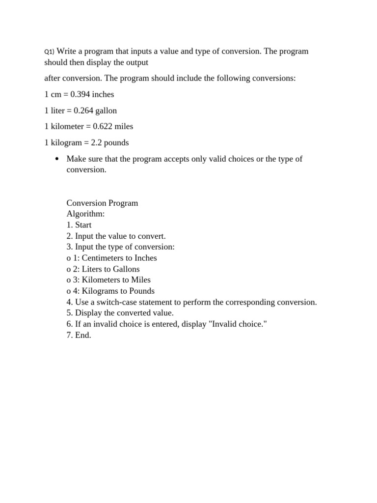 Unit Conversion Program Guide | PDF