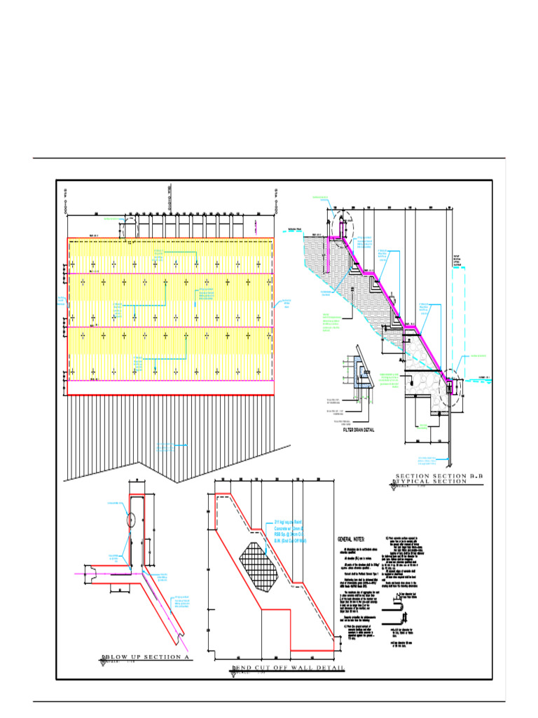 Triple Berm Slope Protection With Rubble Foundation Detail Plan 2 | PDF ...