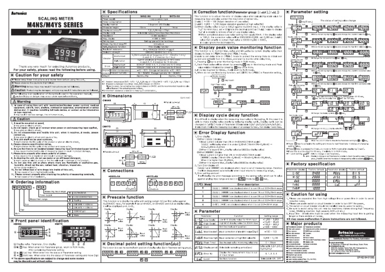 Autonics M4 Manual | PDF