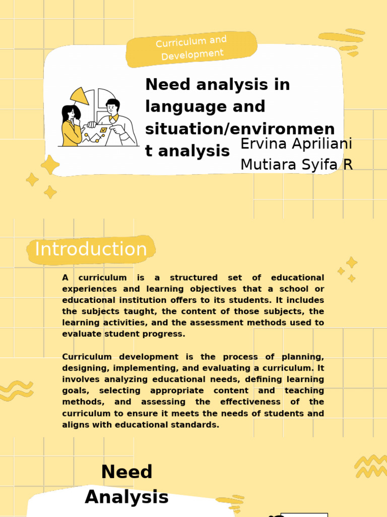Need Analysis in Language and Situationenvironment Analysis | PDF ...