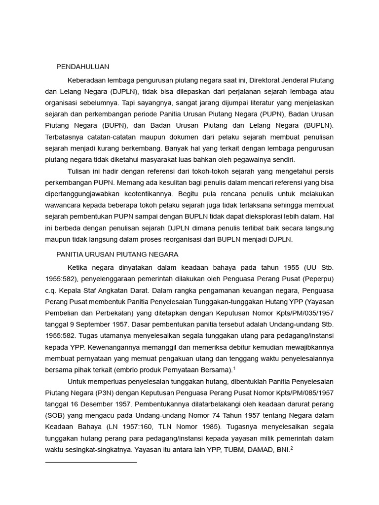 Sejarah Lembaga Pengurusan Piutang Negara | PDF