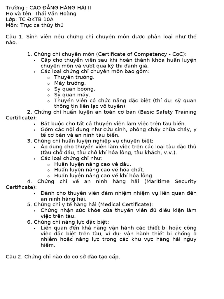 Thái Văn Hoàng TCTT | PDF