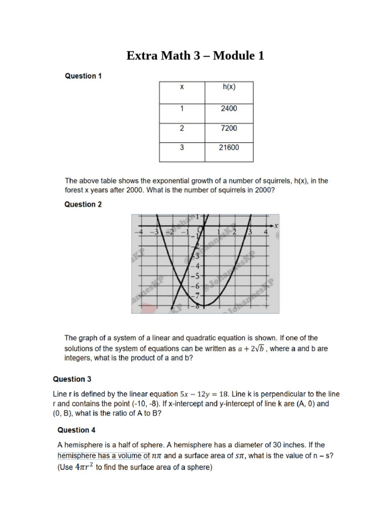 Extra Math DSAT | PDF