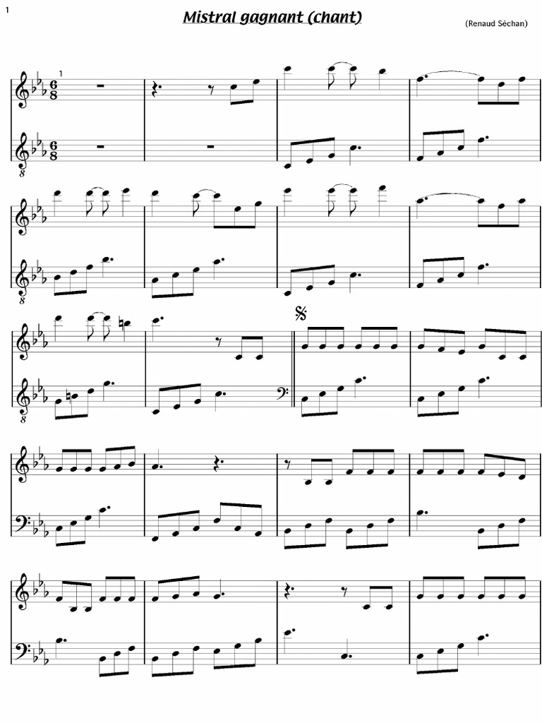 Mistral Gagnant (Chant) 1 | PDF