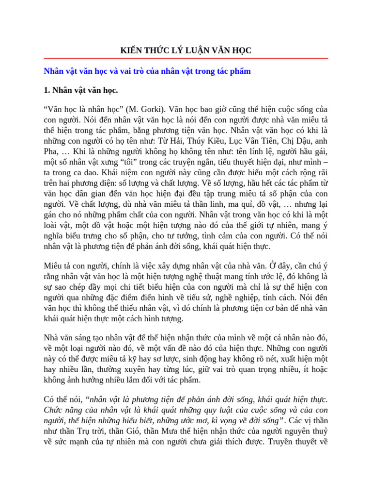 Lí Luận Van Học on Hsg Van | PDF