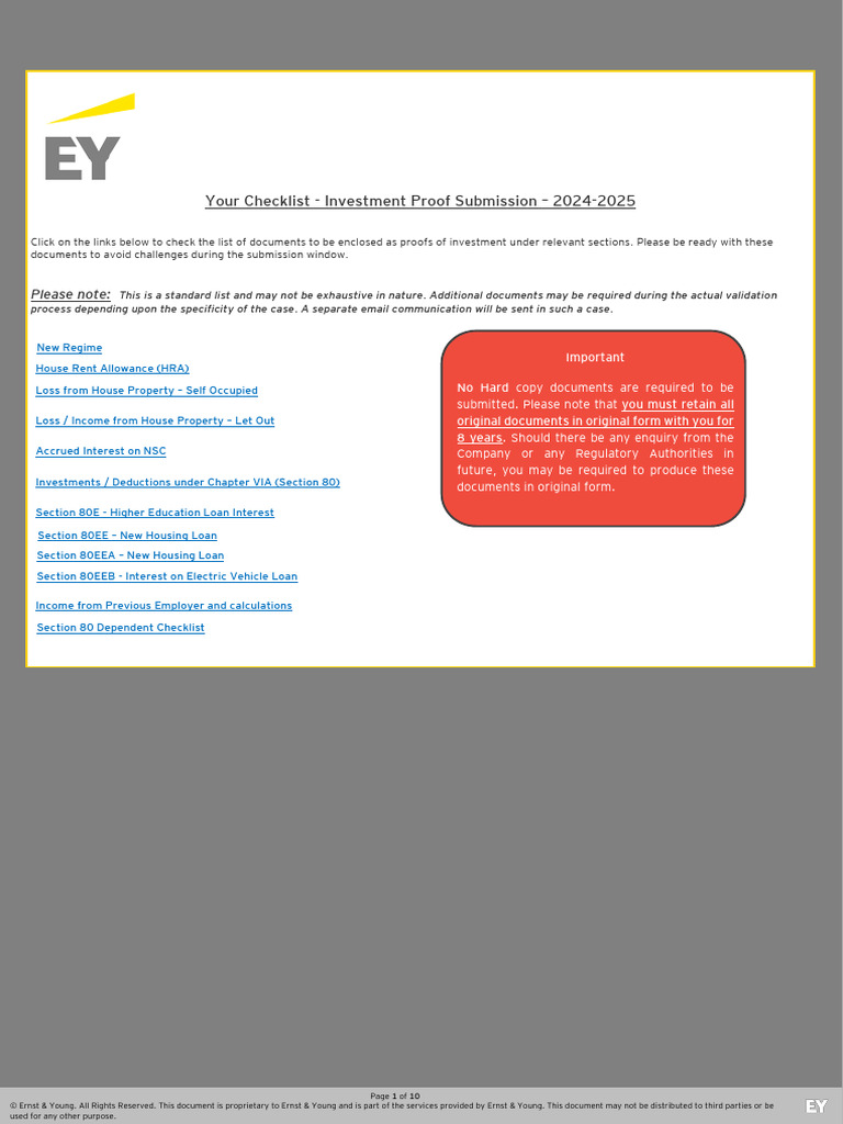 Your Checklist 2024-25 | PDF | Taxes | Insurance