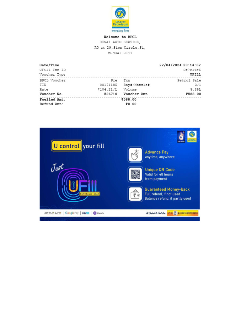 Fuel Receipt for Mumbai Drivers | PDF