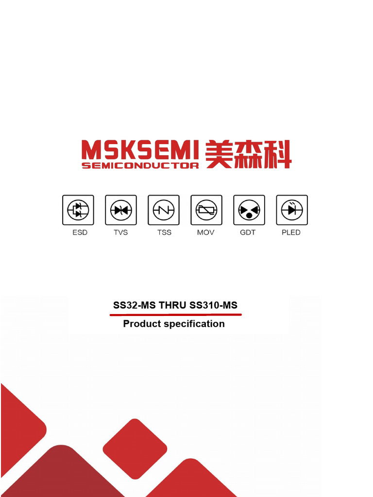 C2836396 肖特基二极管 SS34-MS 规格书 WJ513269 | PDF | Capacitor | Voltage