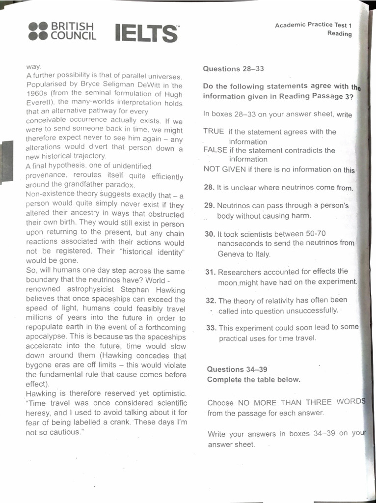 Ielts Test | PDF
