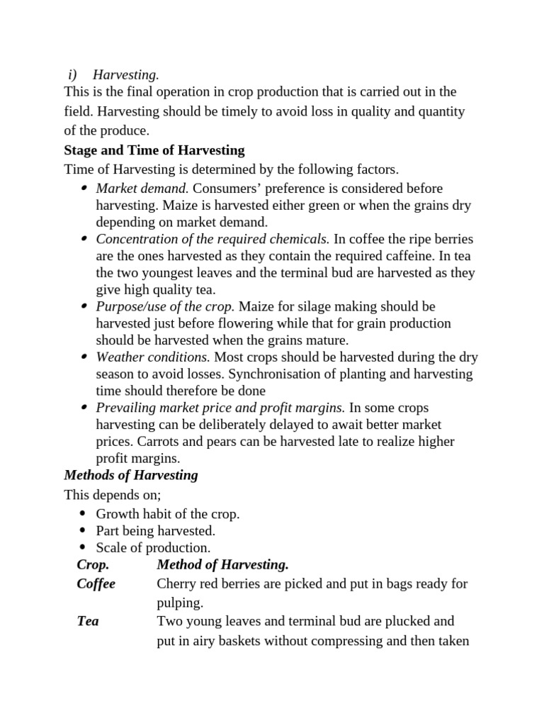 Harvestin, Handling, Processing and Storage-1 | PDF | Cereals | Coffee