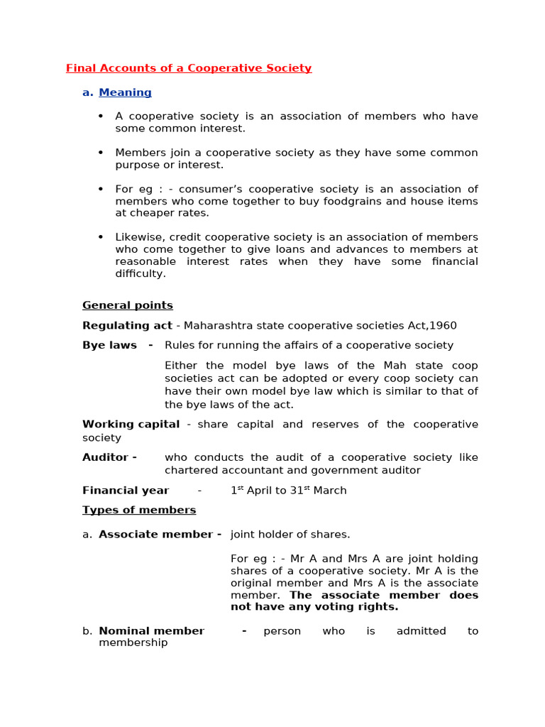 TYBAF FA 7 Module 2 Revised Final Accounts For Cooperative Society 01012025 | PDF | Expense ...