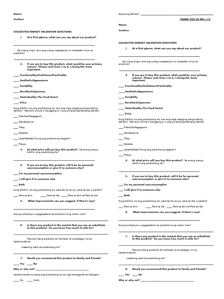 Marketing Survey | PDF