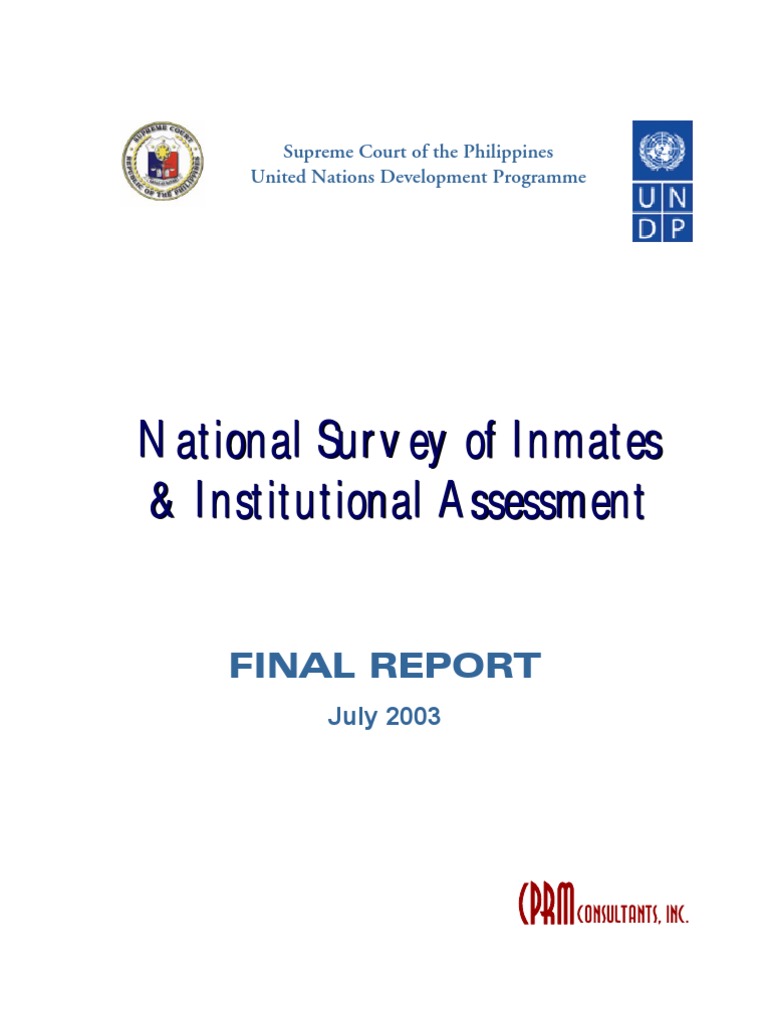 Survey of Inmates Final Report | PDF | Prison | Pardon