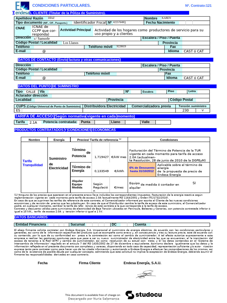 Contrato Eléctrico Endesa: Condiciones y Tarifas | PDF | Business | Pagos