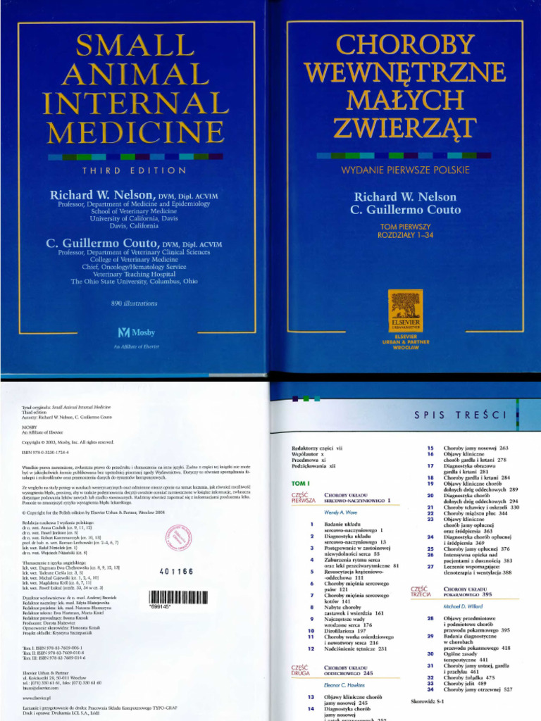 Choroby wewnętrzne małych zwierząt Tom 1 | PDF