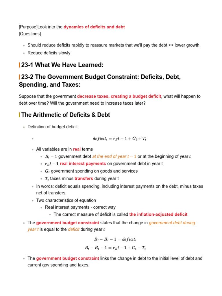 Government Deficits and Debt Dynamics | PDF | Government Budget Balance ...