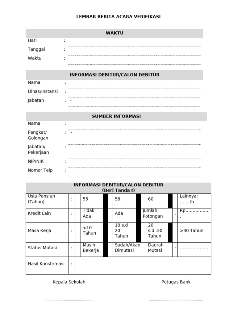 Lembar Verifikasi | PDF