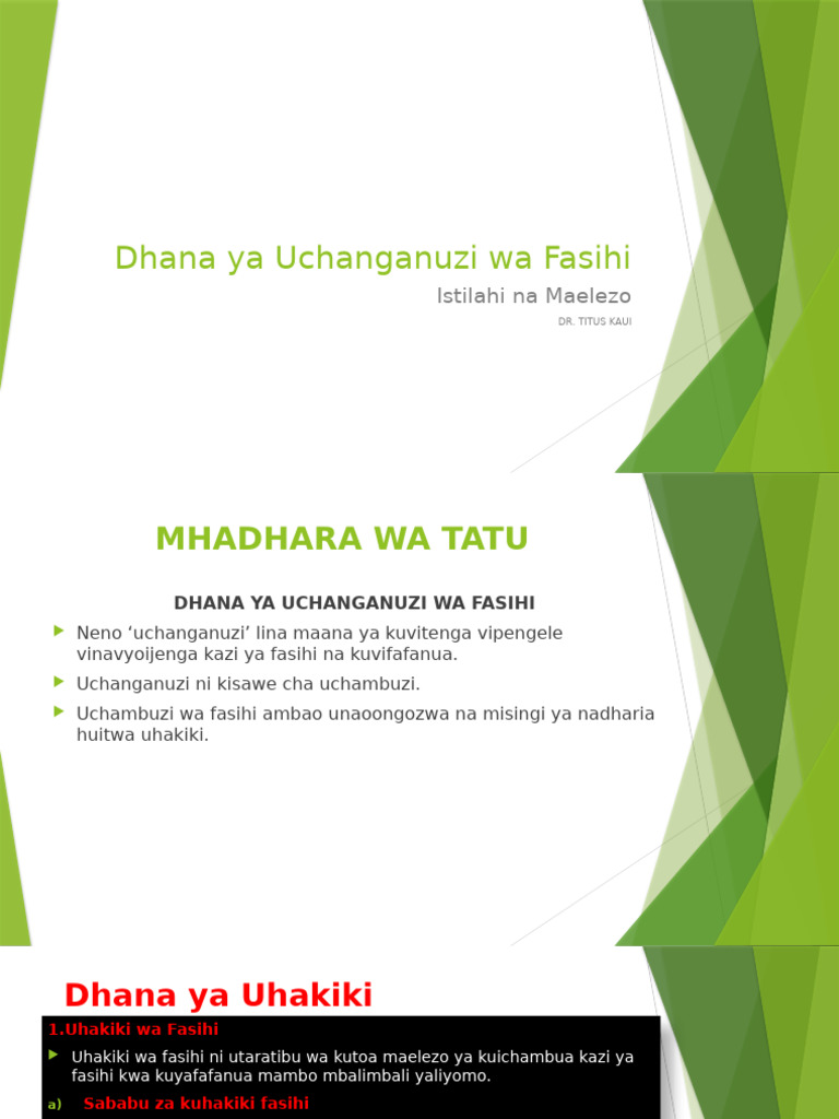 Kis 210 Mhadhara Wa Tatu | PDF