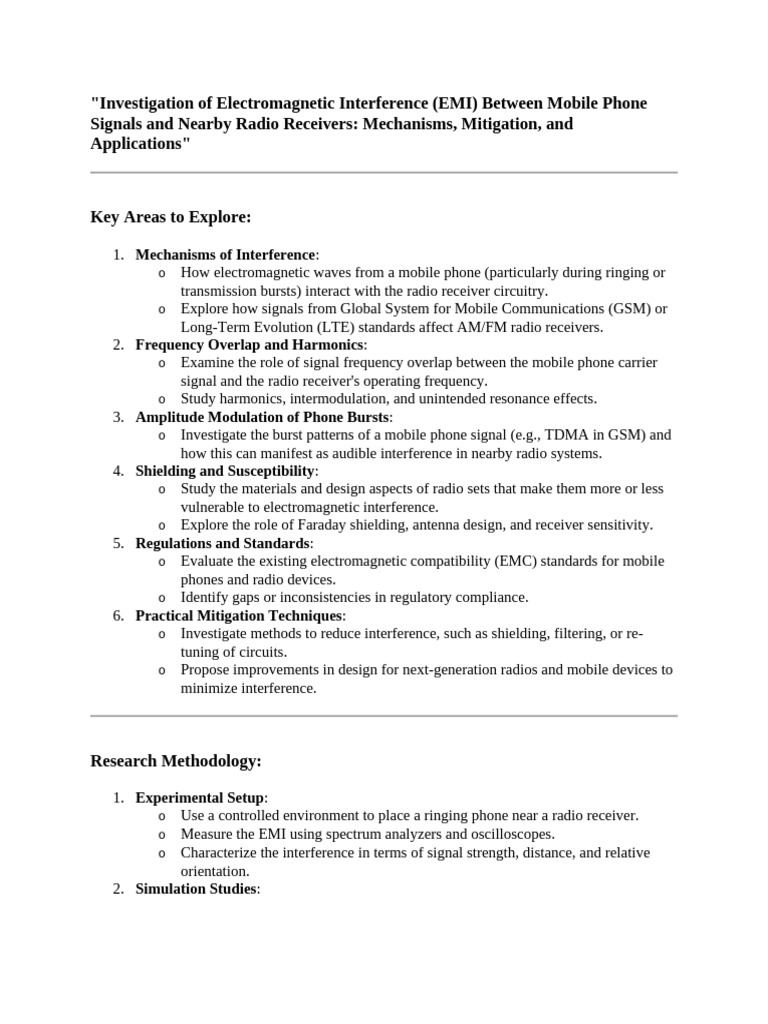 Research topic | PDF | Electromagnetic Interference | Radio