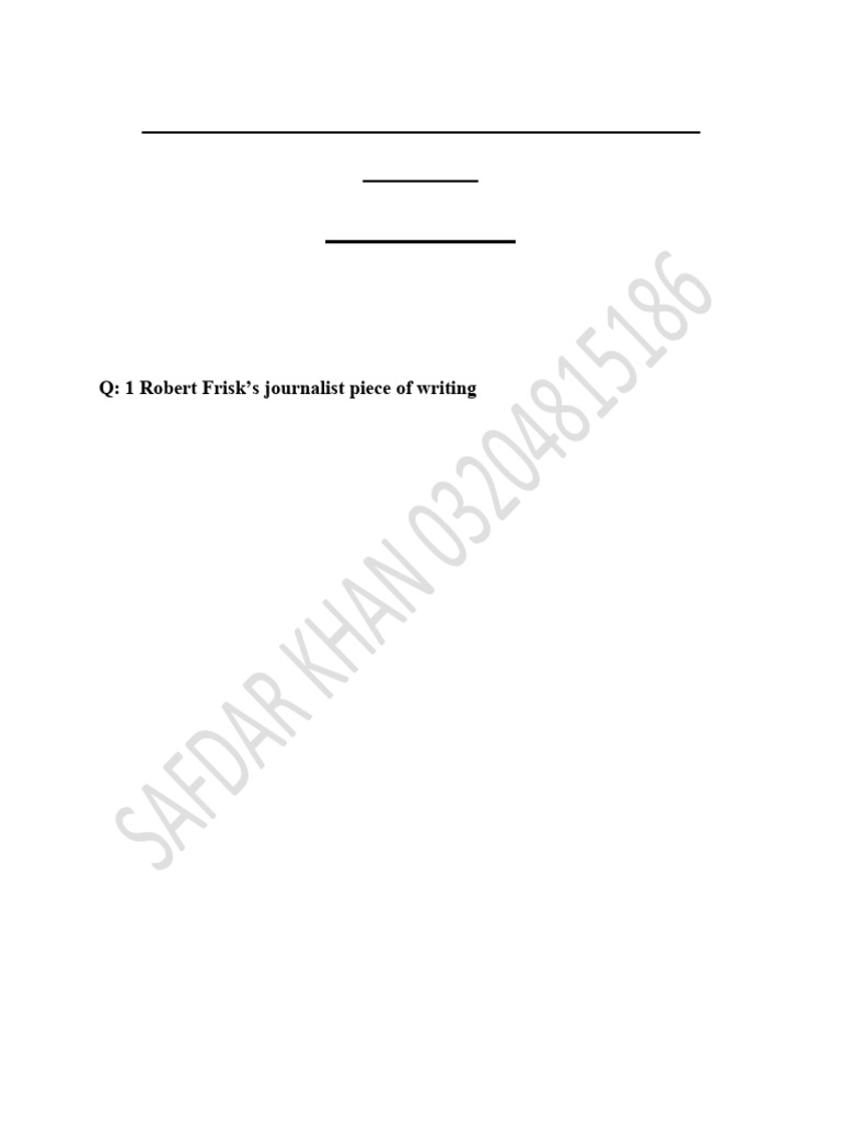 Journalistic Discourse Past Papers Solved Long Questions | PDF