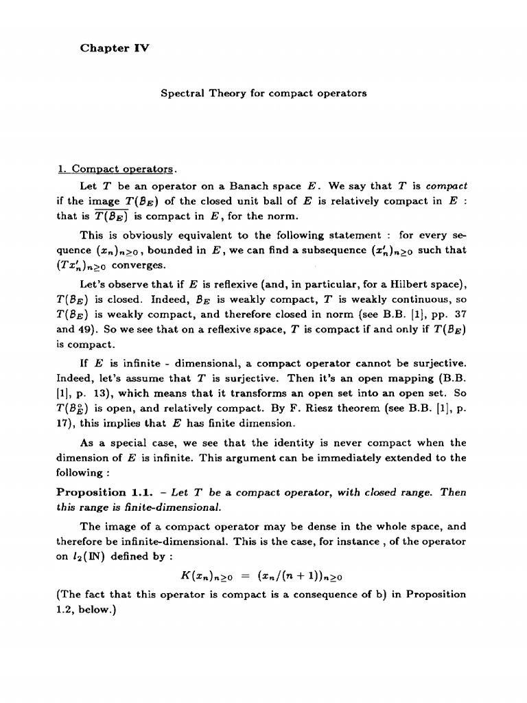 Chapter Iv Spectral Theory For Compact Operators 1988 Pdf Geometry