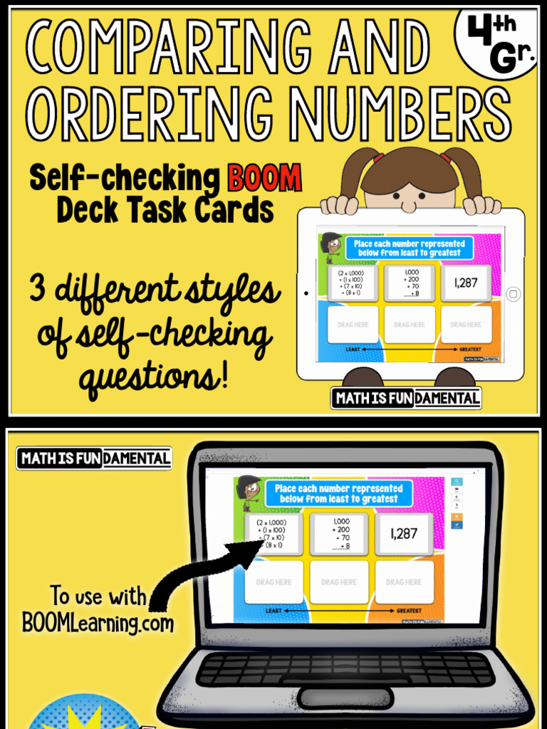 2 - Comparing & Ordering Numbers - Place Value Boom Cards - Distance ...