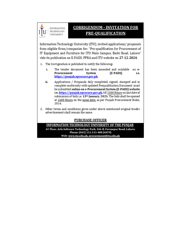 ITU Prequalification Docs | PDF | Joint Venture