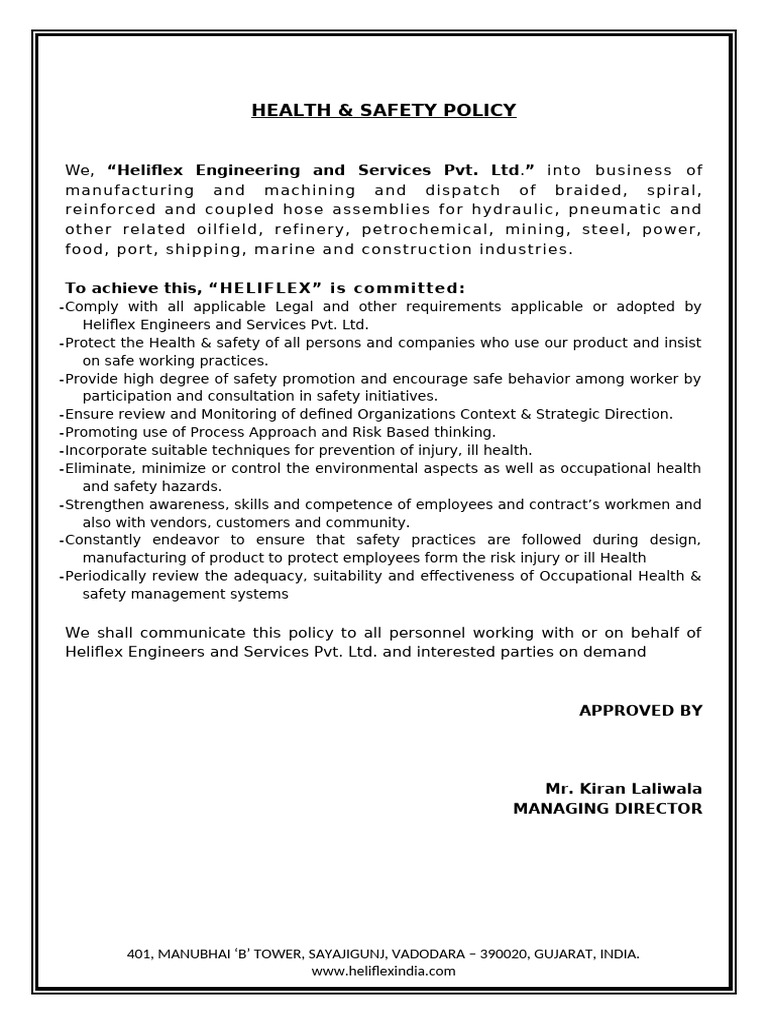 Annexure 7 OH&S Policy | PDF