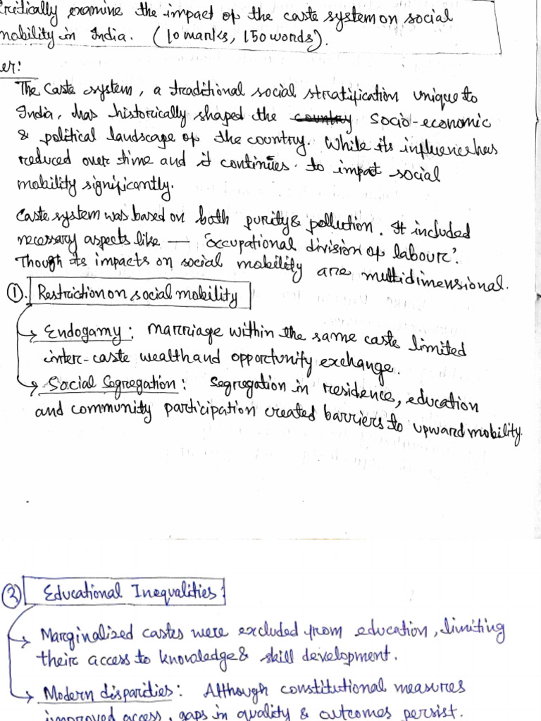 Impact of the caste system on social mobility in India | PDF