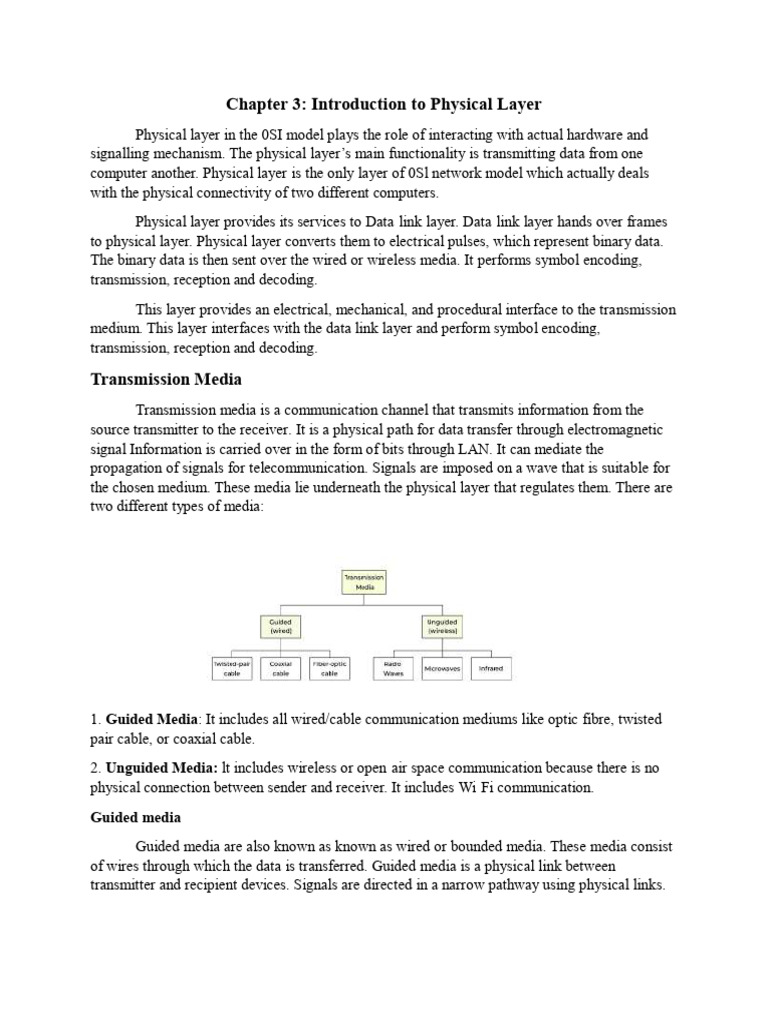 Chapter 3 - Introduction To Physical Layer | PDF | Transmission Medium | Radio