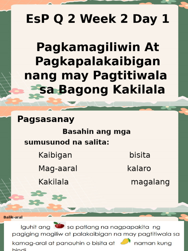 EsP Q2 Week 2 Day 1 | PDF