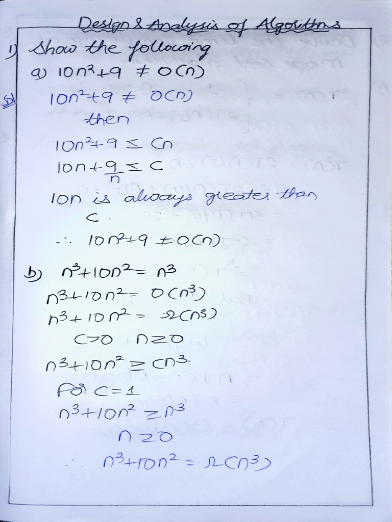 DESIGN AND ANALYSIS OF ALGORITHMS ASSIGNMENT | PDF