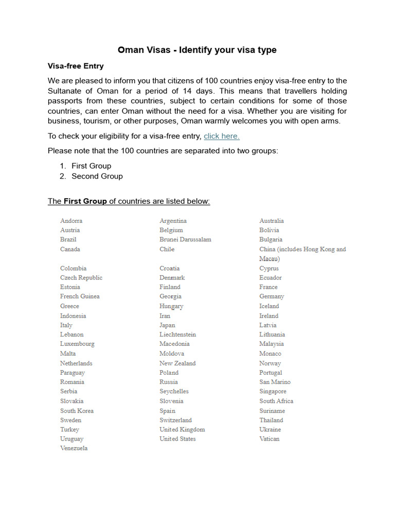 Oman Visa Instructions | PDF | Travel Visa | Immigration