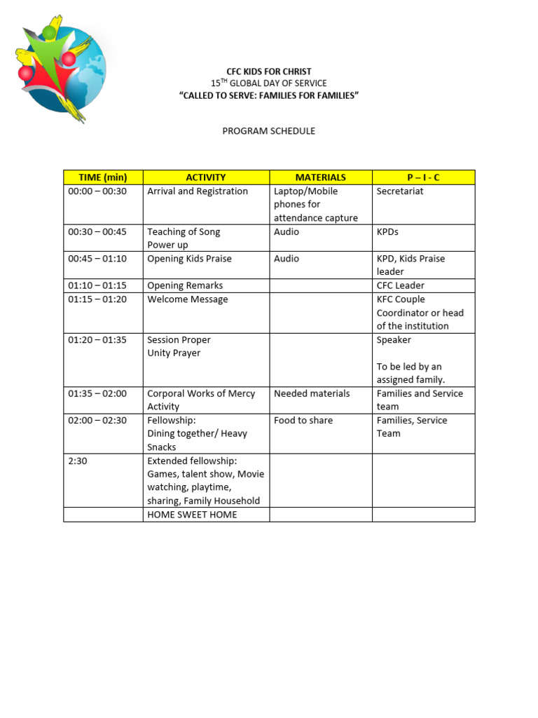 4-GDS-15-Suggested-Program-Schedule | PDF