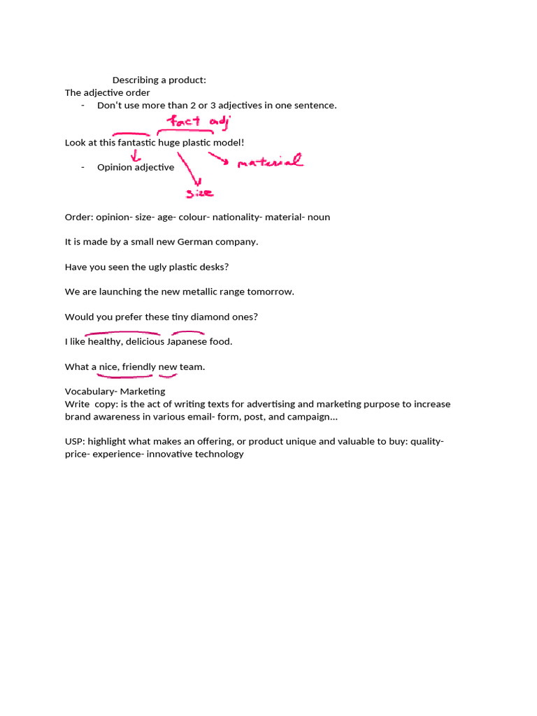 Describing a product | PDF